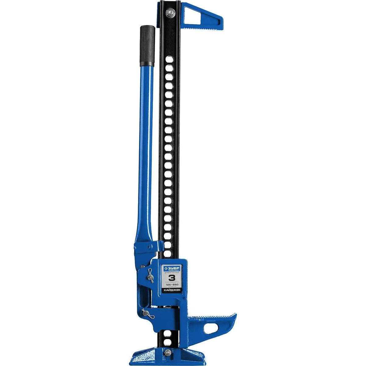Домкрат механический ЗУБР 43045-3-070z01 Хай-джек, синий/черный, 3т, 125-660 мм