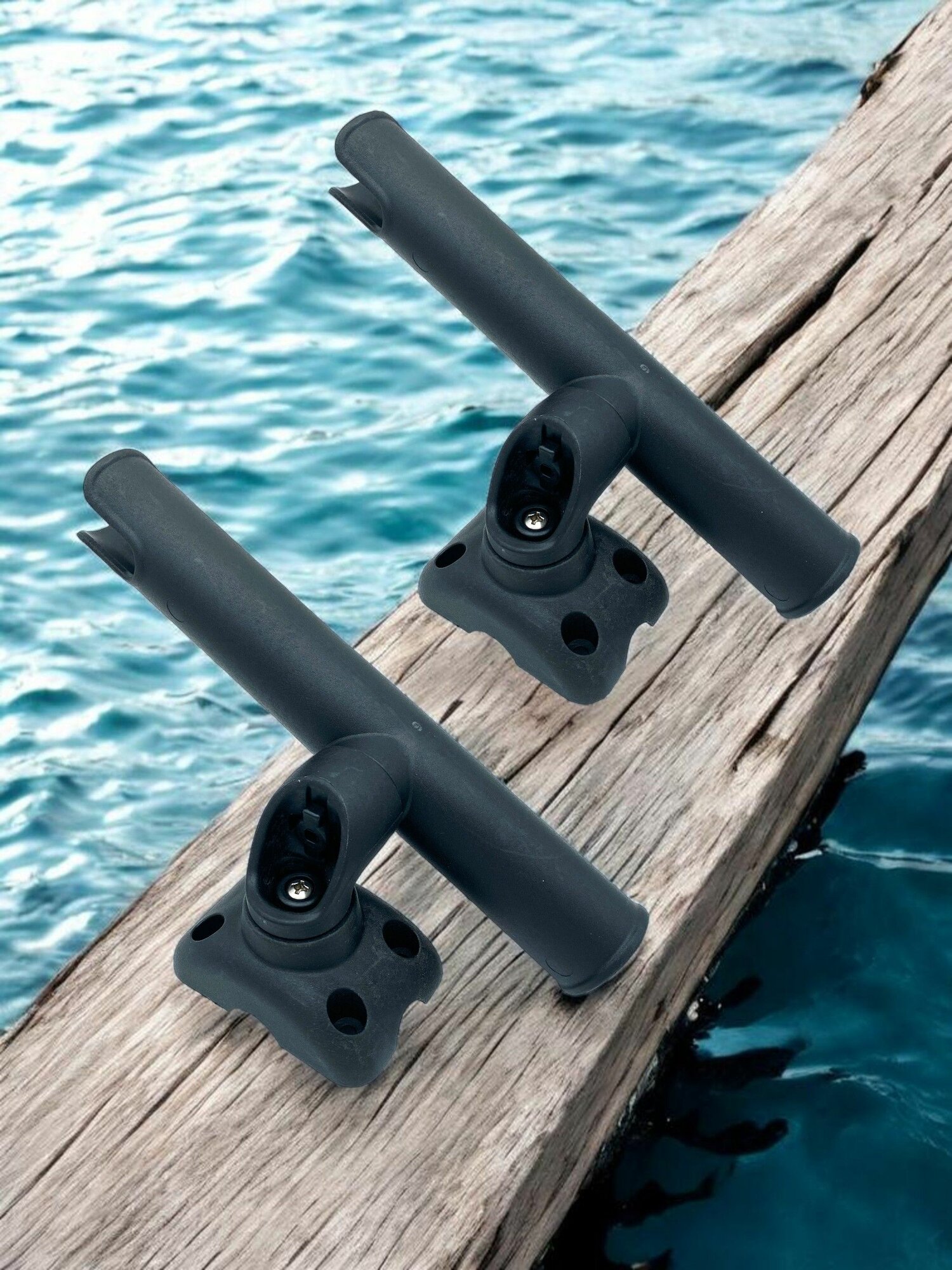 Держатель спиннинга/удочки для надувной лодки ПВХ на транец, банку (2 шт)