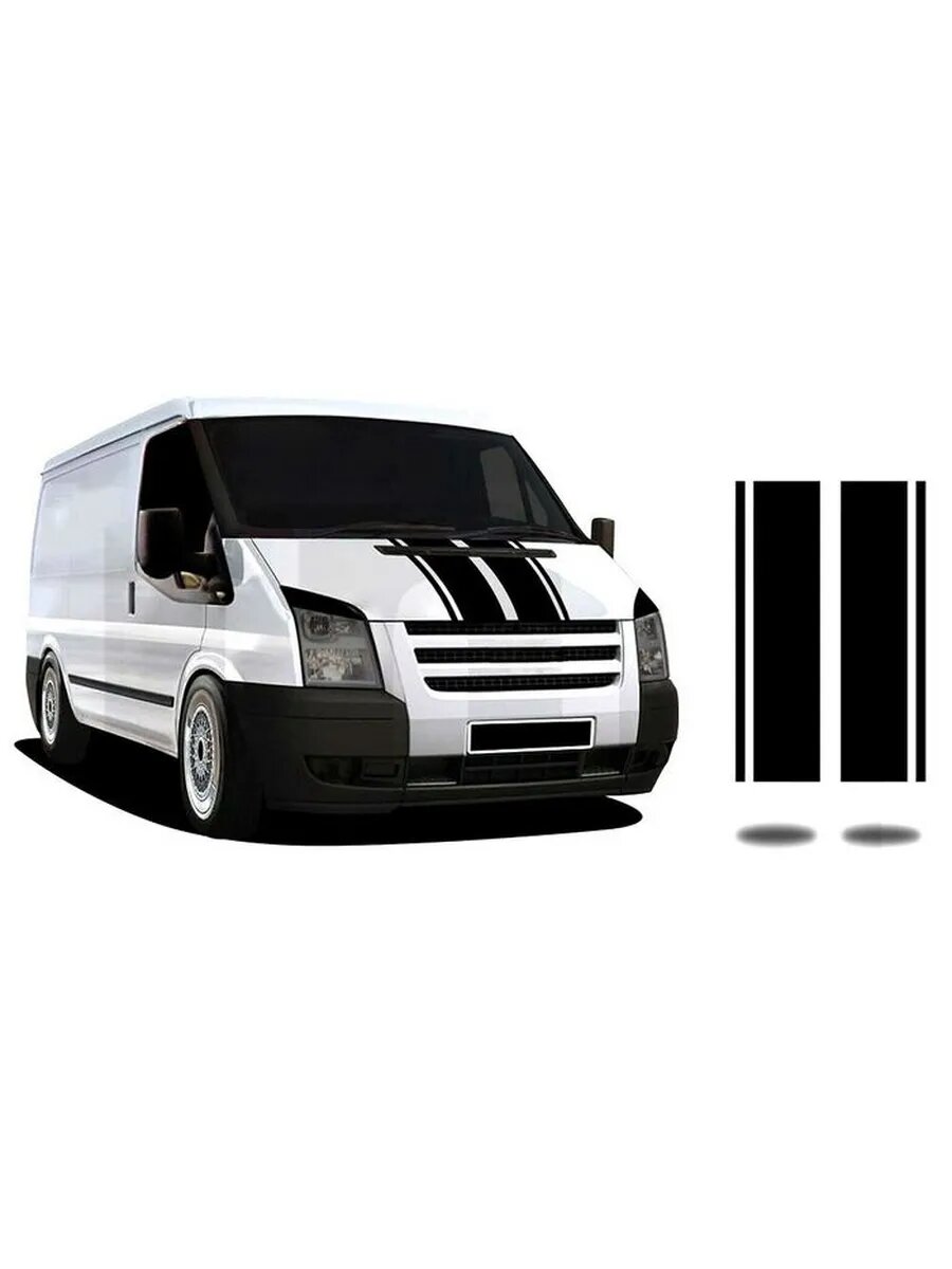 Наклейки на капот Ford Transit-серый, винил ТU-88685