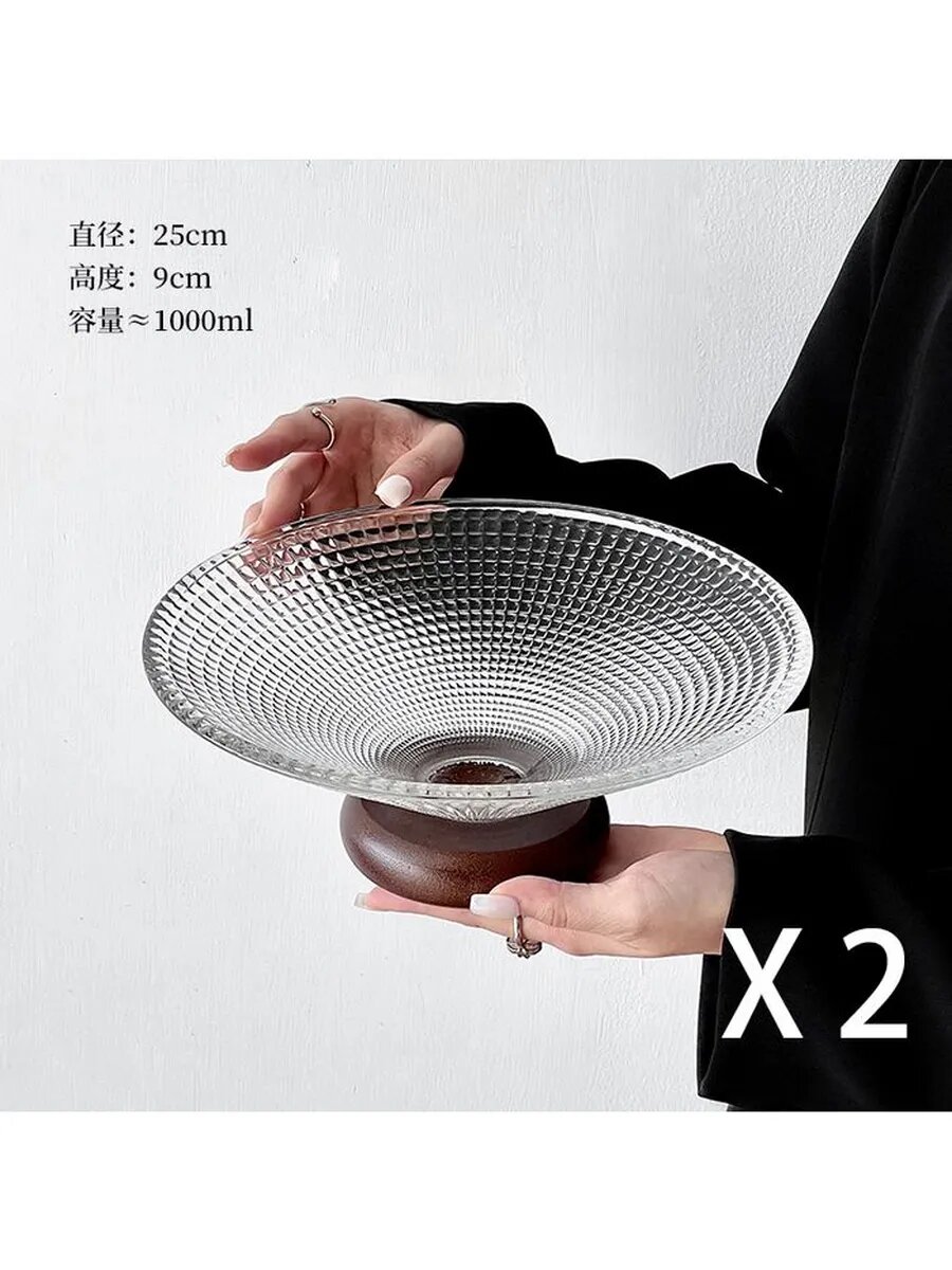 Стеклянная фруктовая тарелка (плед — 2 шт.)