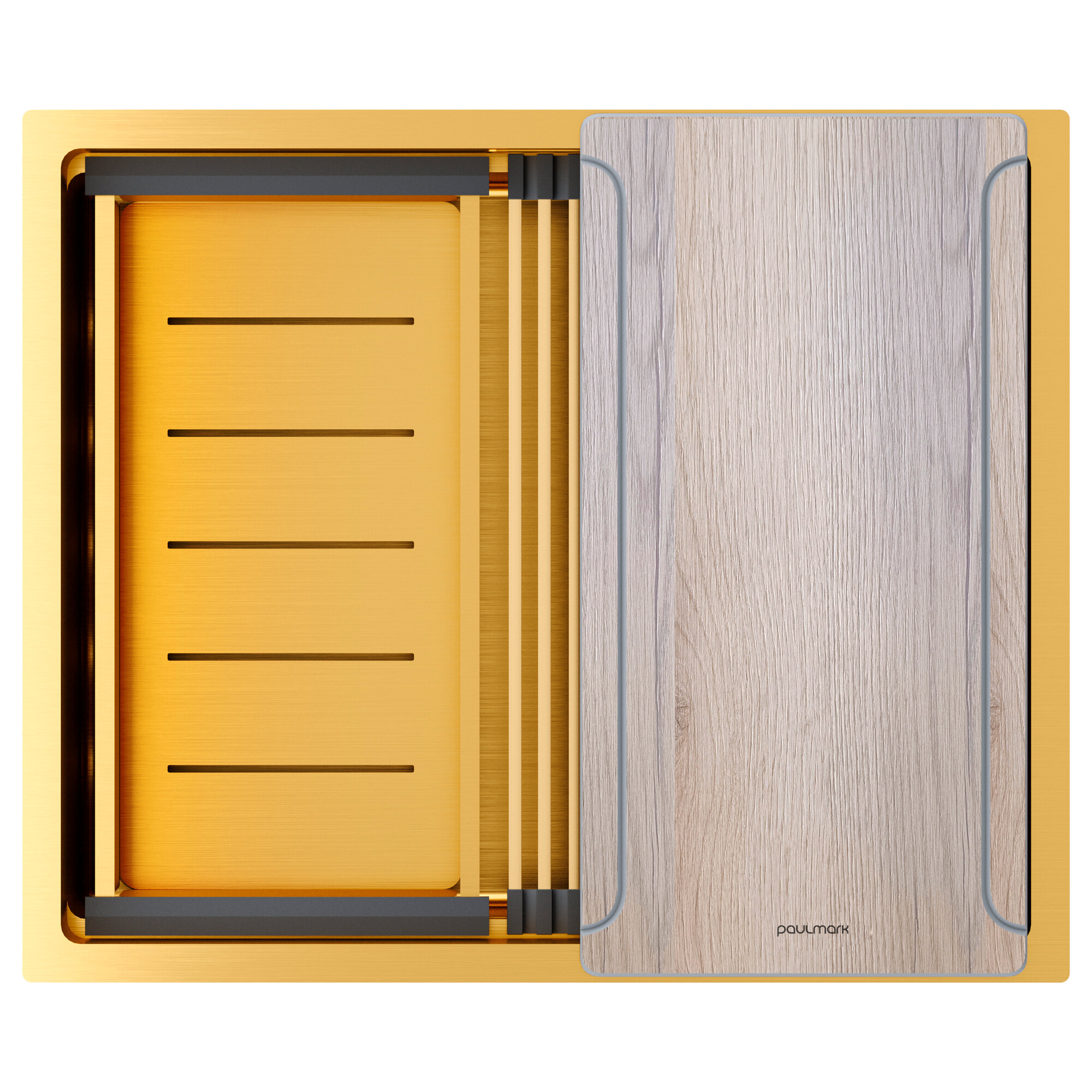 Кухонная мойка Paulmark NEXT-MULTI SINK 54 UNI PM785445-BG брашированное золото Нержавеющая сталь