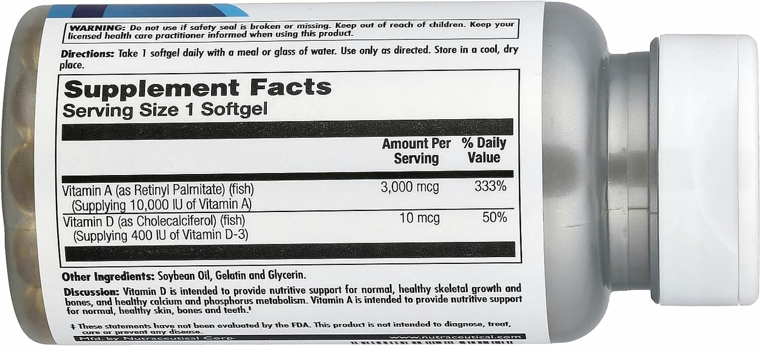 KAL Vitamin A D 100 softgels (витамины А Д)