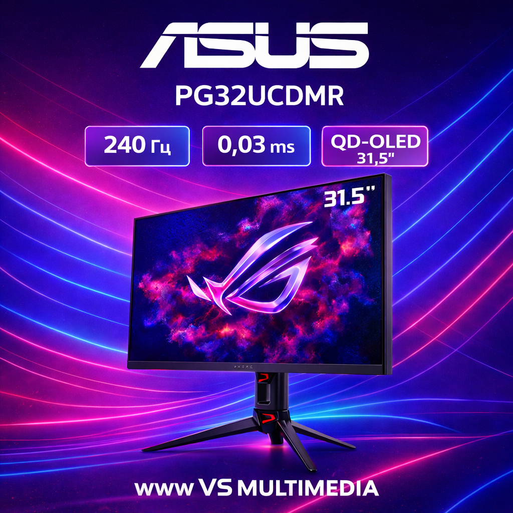 Игровой монитор ASUS 31.5", ROG Swift PG32UCDMR, 4K, OLED, 3840x2160