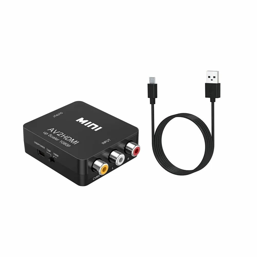Конвертер RCA в HDMI, AV в HDMI, Видео Конвертер 1080P Mini RCA CVBS