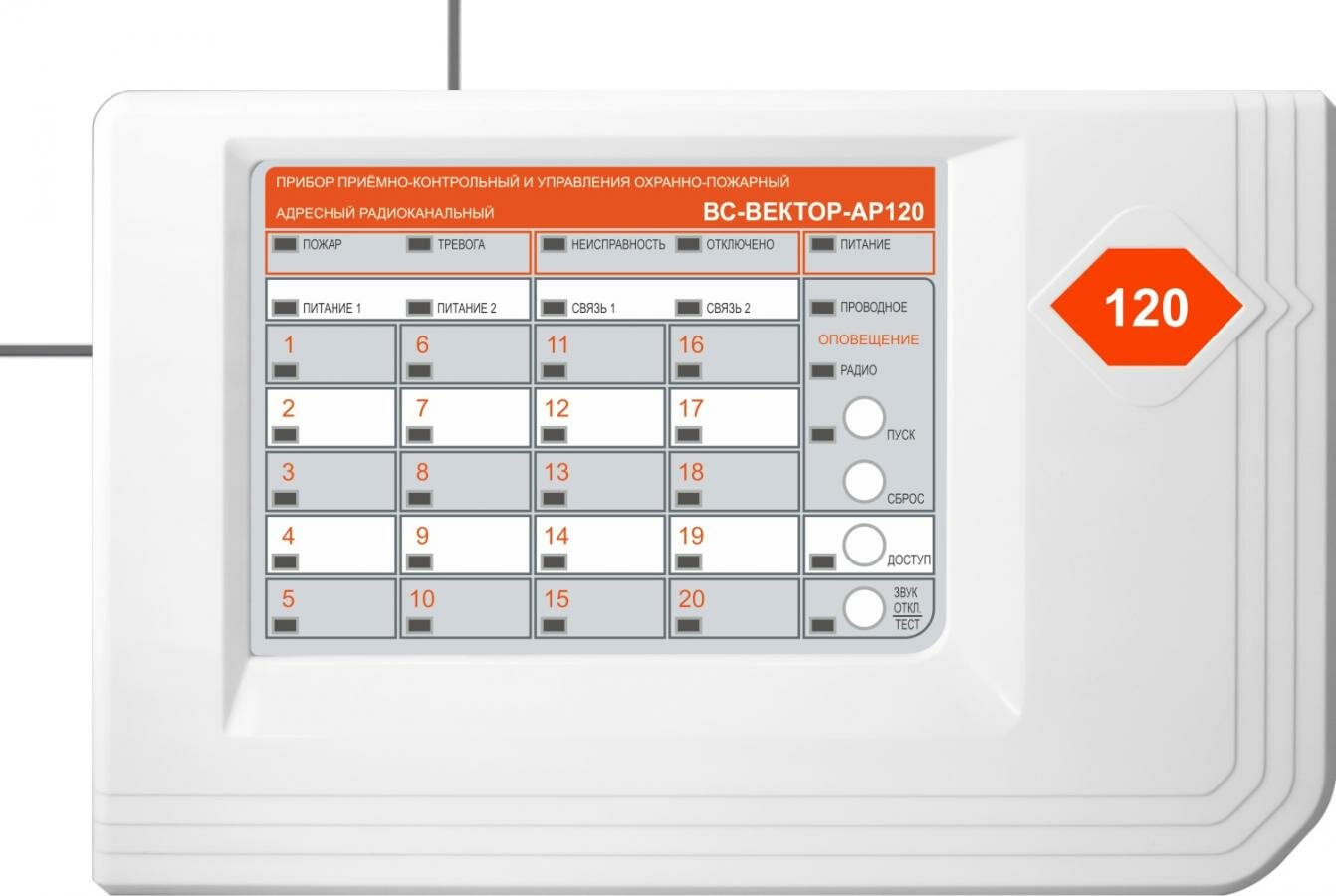 ВС-ВЕКТОР-АР120 КП Сибирский Арсенал Прибор приемно-контрольный охранно-пожарный "ВС-ПК"