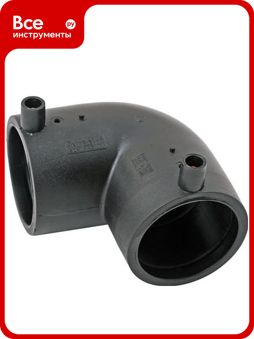 Отвод GasFusion 90 электросварной D50 SDR11 из полиэтилена, угол 90°, термостойкий и прочный, совместим с газосваркой