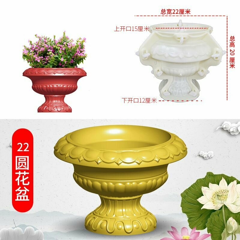 Круглая цементная форма для цветочного горшка DIY, нижнее затирание, европейский стиль, садоводство, бонсай, бетонная модель