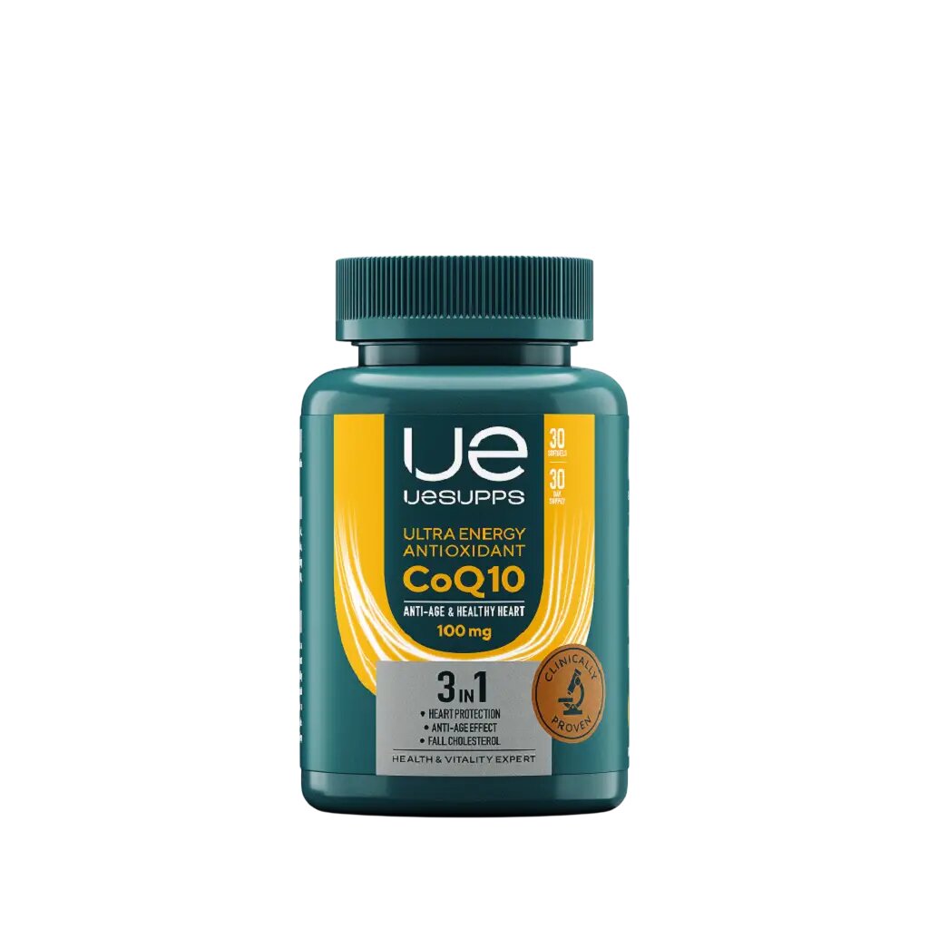 Уесаппс Ультра Энерджи Антиоксидант Коэнзим Q10 100 мг/UESUPPS Ultra Energy Antioxidant CoQ10 100 mg капсулы массой 380 мг 30 шт