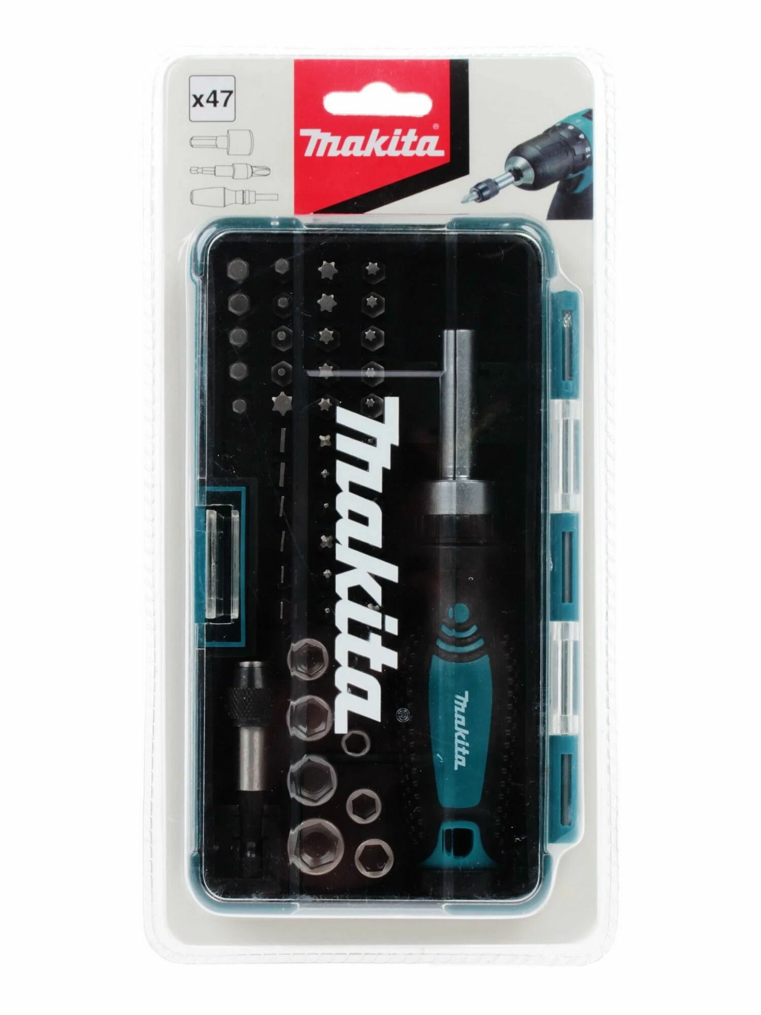 Отвертка Makita B-36170, 47 предметов, кейс