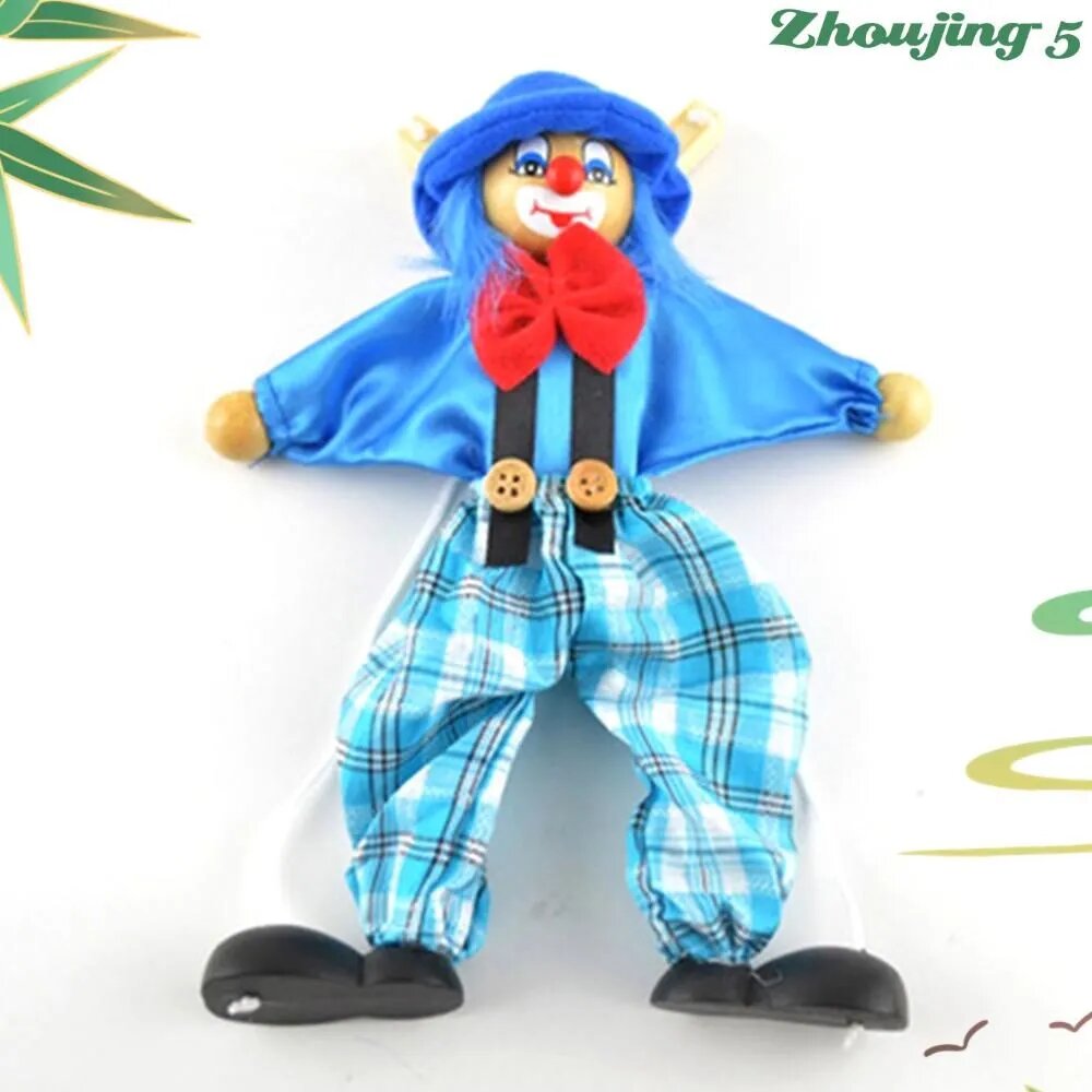 Забавная красочная марионетка на веревочке синий