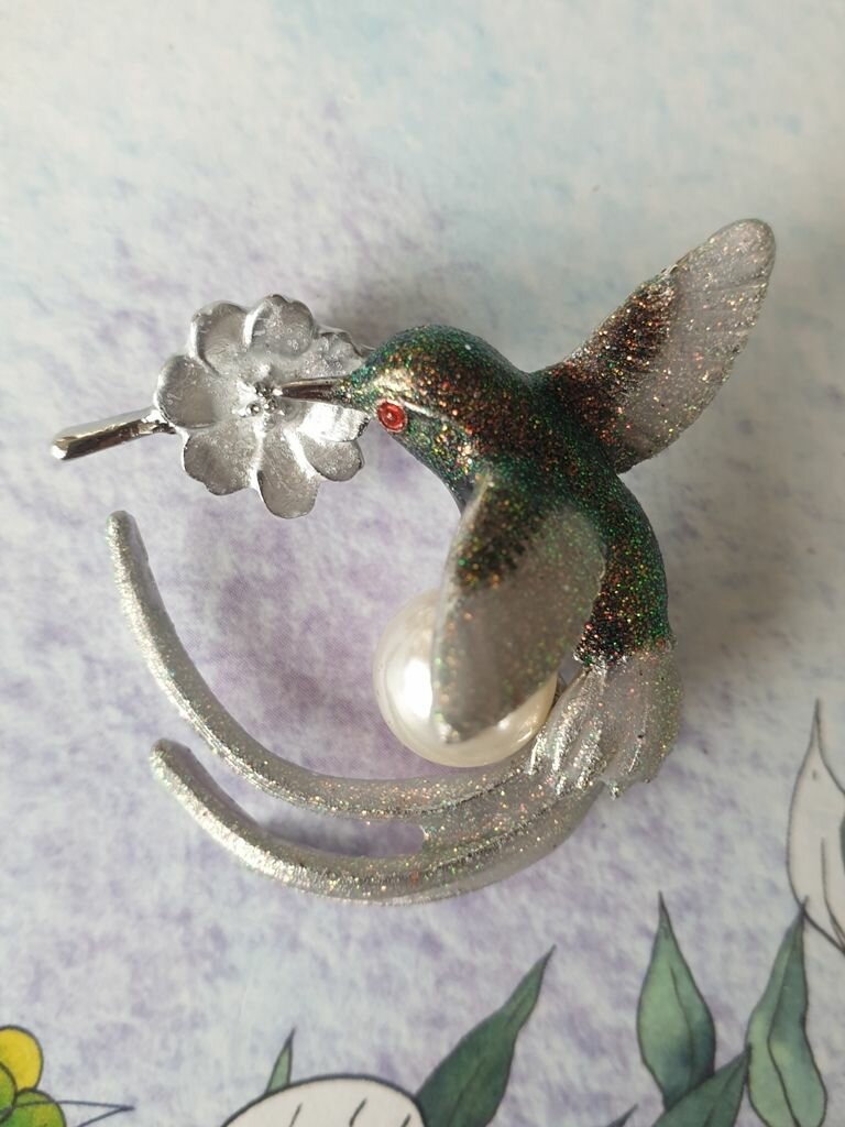 Брошь, жемчуг культивированный