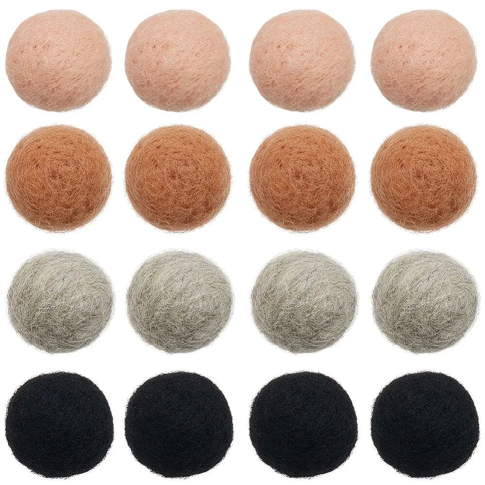 40 шт. 4-цветные шерстяные фетровые шарики, помпоны, декоративные аксессуары, разноцветные, 20 мм