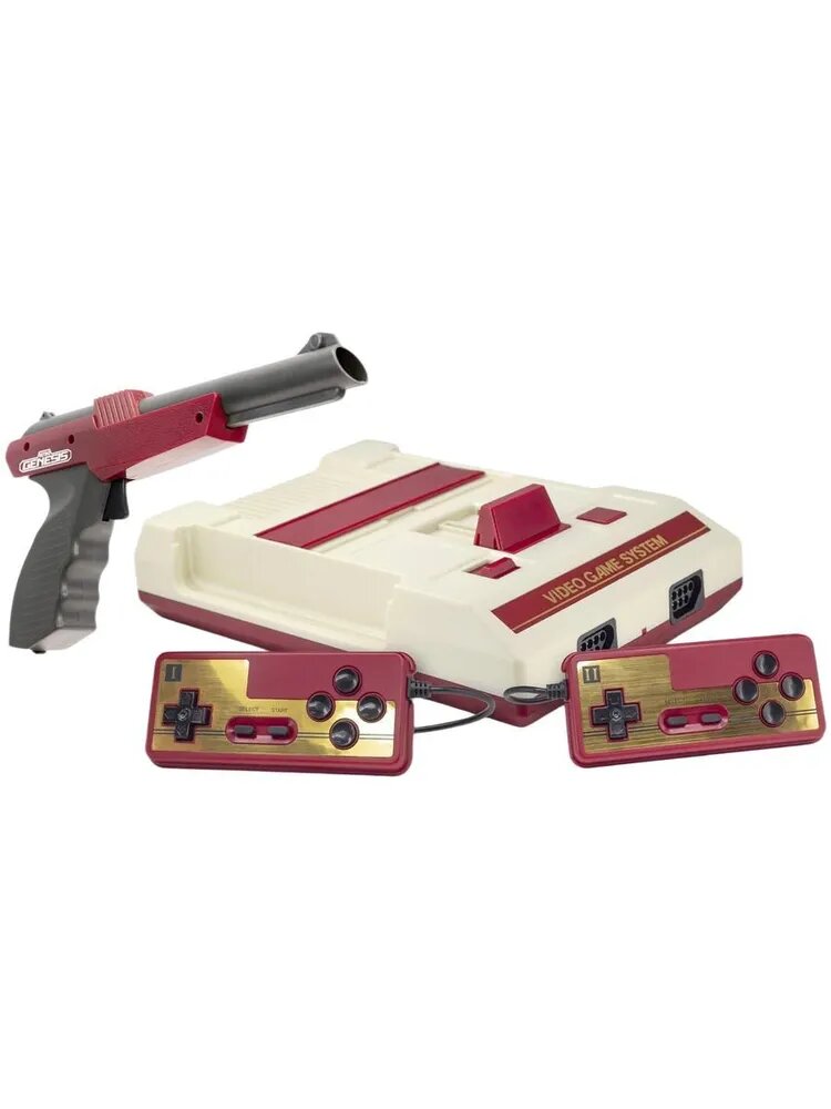 Игровая приставка Retro Genesis 8 Bit Lazergun + 450 игры (модель: C-56А, Серия: C-50, AV кабель, 2 проводных джойстика + пистолет Заппер)