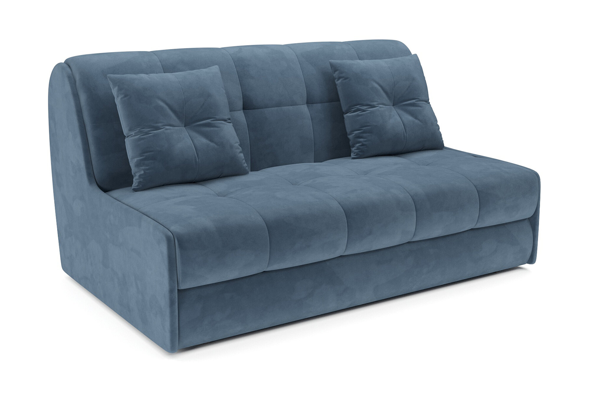 Диван раскладной Нонтон Барон №2, 189x110x88 см, независимые пружины, аккордеон, велюр синий