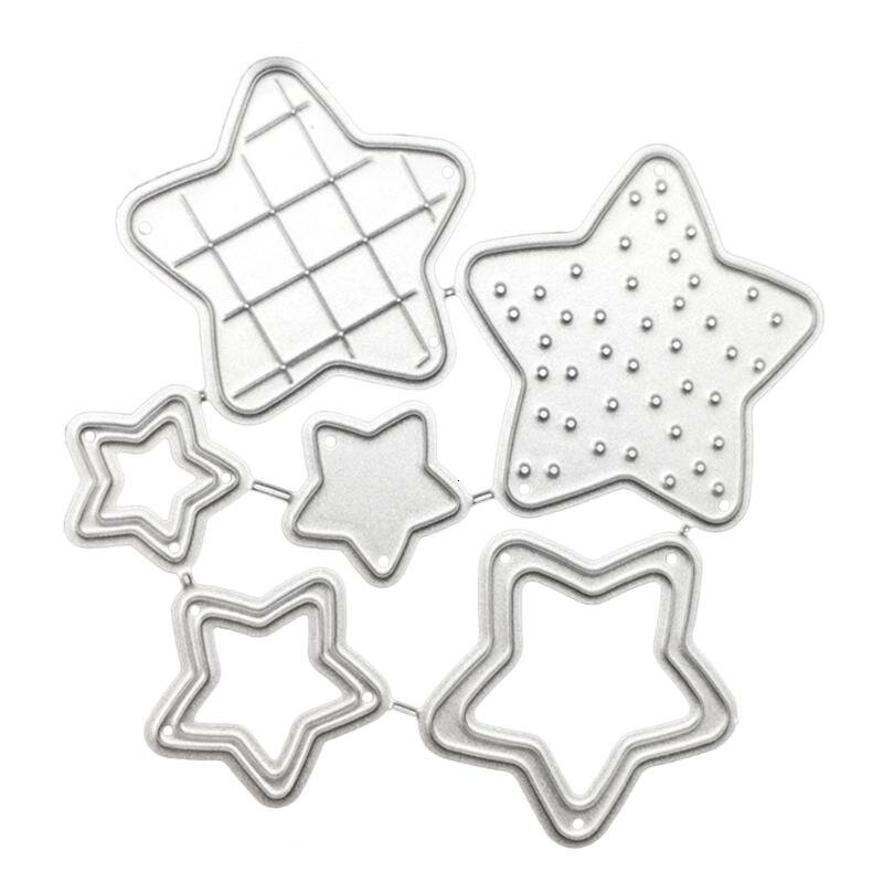 Металлические штампы для вырезания: звёзды, рамка, цветок, 3