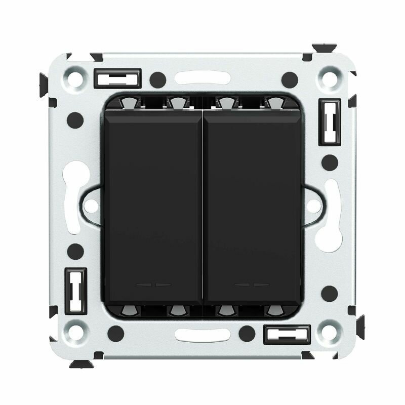 Выключатель 2-кл. СП Avanti «Черный матовый» DKC 4412104