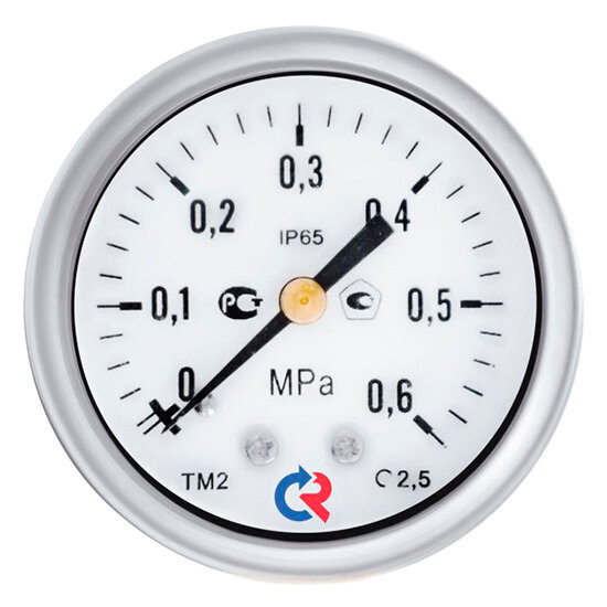 Манометр осевой Росма ТМ-220Т.00 (0-1.6МПа) G1/4 2.5 виброустойчивый (готовый к гидрозаполнению) 50мм, тип - ТМ-220Т, осевое присоединение, шкала (0-1.6МПа), резьба G1/4, класс точности 2.5, цвет хром