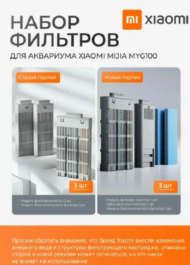 Набор оригинальных фильтров для умного аквариума Xiaomi Mijia Smart Fish Tank Black (MYG100NG)