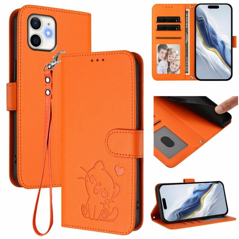 Чехол книжка для Айфон 11 ( iPhone 11 ) кожаный с магнитной застежкой, с функцией подставки, коротким шнурком