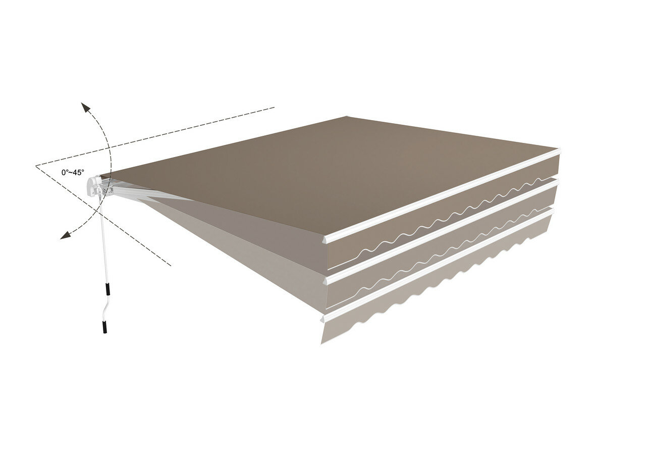 Выдвижной навес, 3x2 м, защита от УФ, водостойкость, светло-коричневого цвета