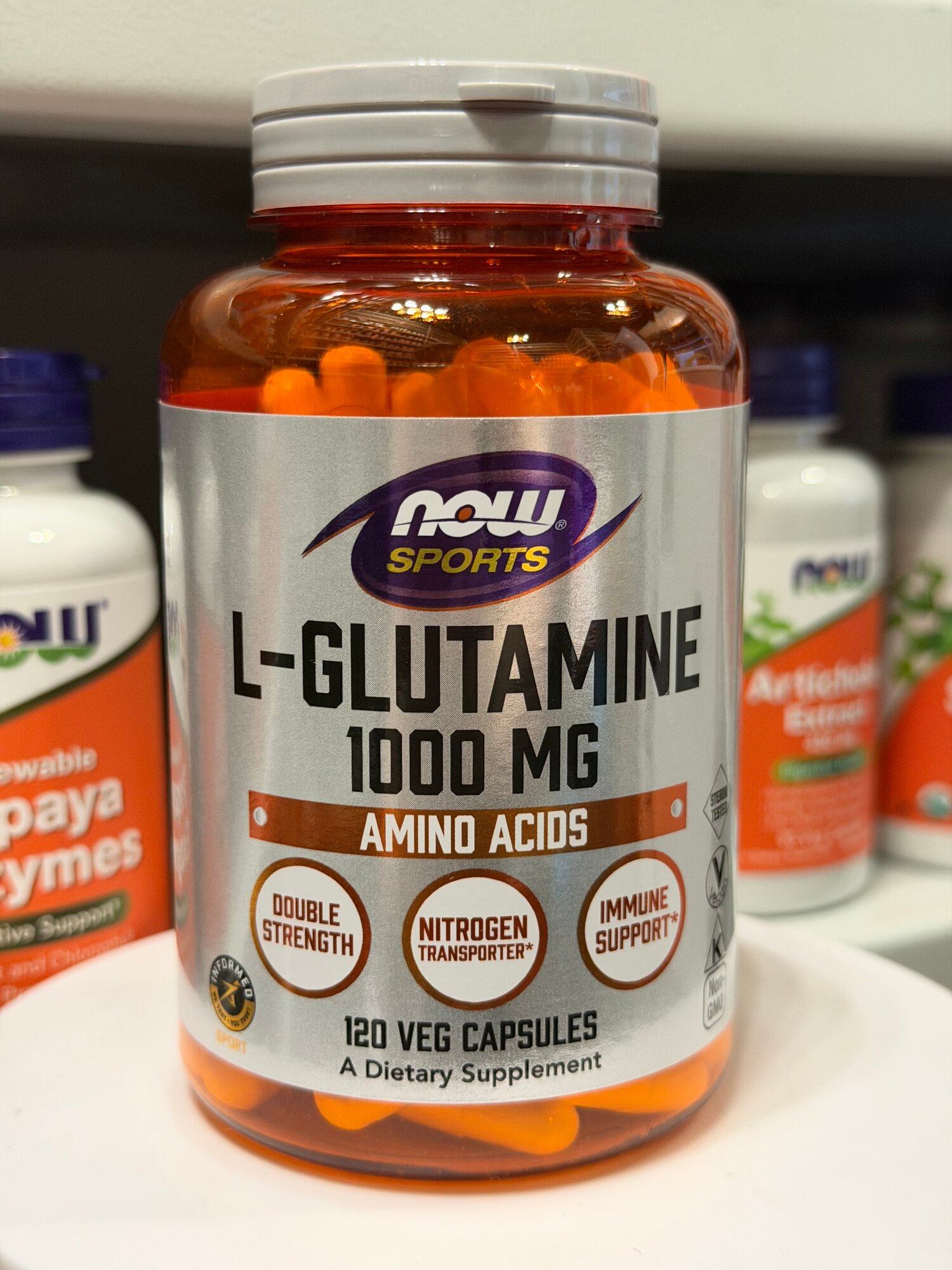NOW L-Glutamine 1000 mg - глютамин для восстановления мышц, иммунитета и поддержания кишечника, 120 капсул