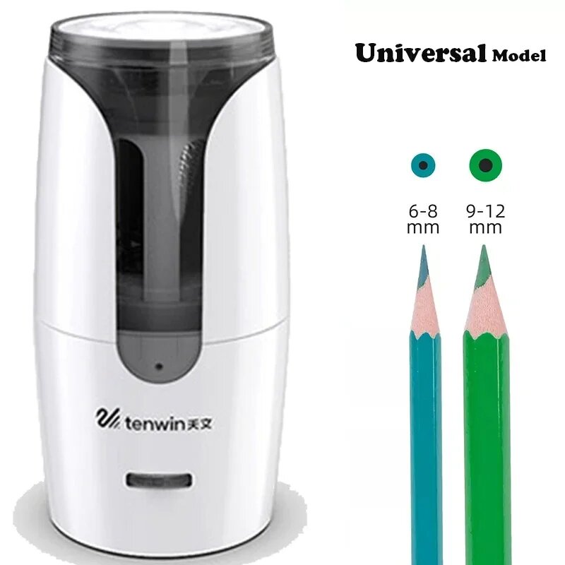 Электрическая точилка для карандашей Tenwin, White 8028