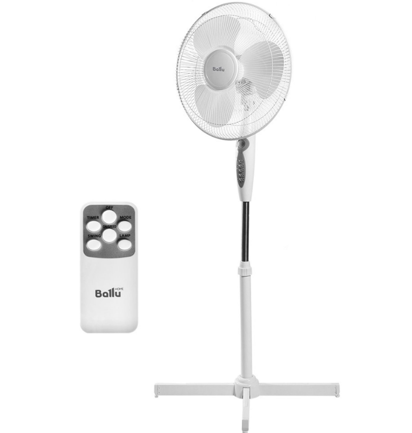Напольный вентилятор Ballu BFF-840, пульт ДУ, 20 м², 3 скоростных режима, белый