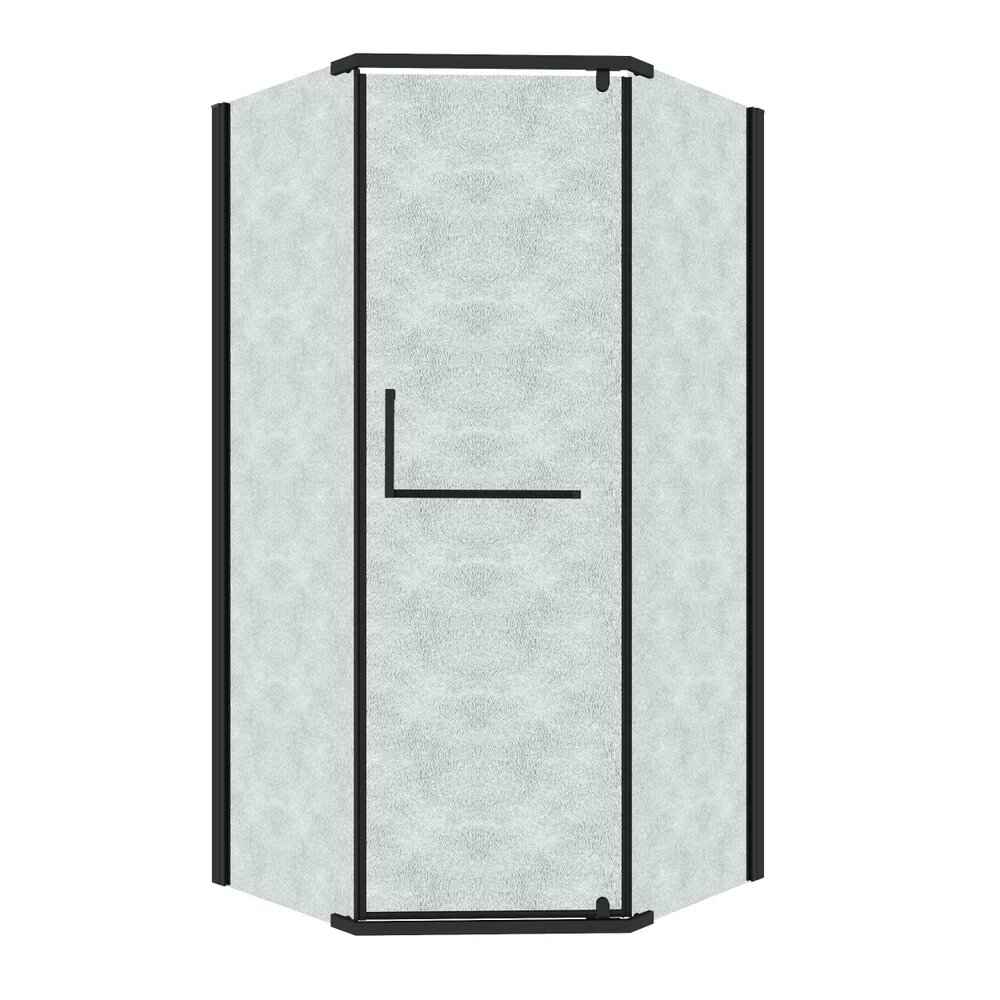 Душевой уголок Grossman Pragma 302. K33.03.1010.21.02 100х100 см, профиль матовый черный, стекло шиншилла