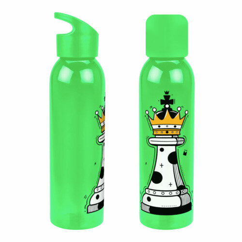 Бутылка для воды «Шахматы. Король, королева. Турнир, игра» (зеленое яблоко)
