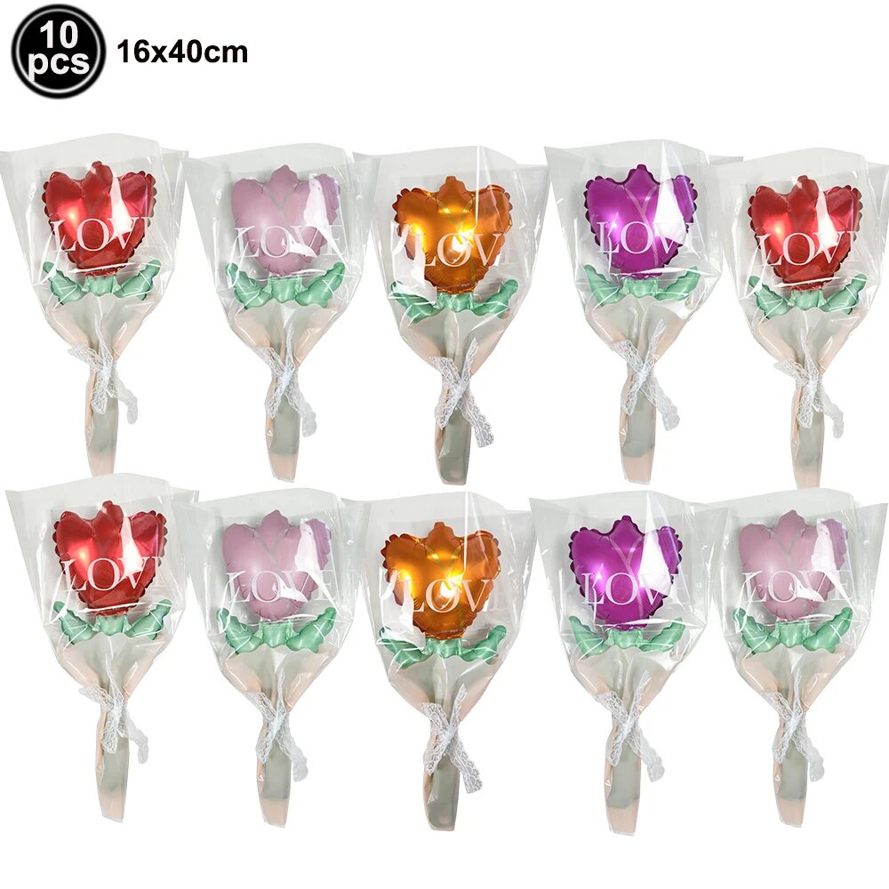 Воздушные шары-тюльпаны фольгированные, 10 шт, Цвет: Bouquets Balloon
