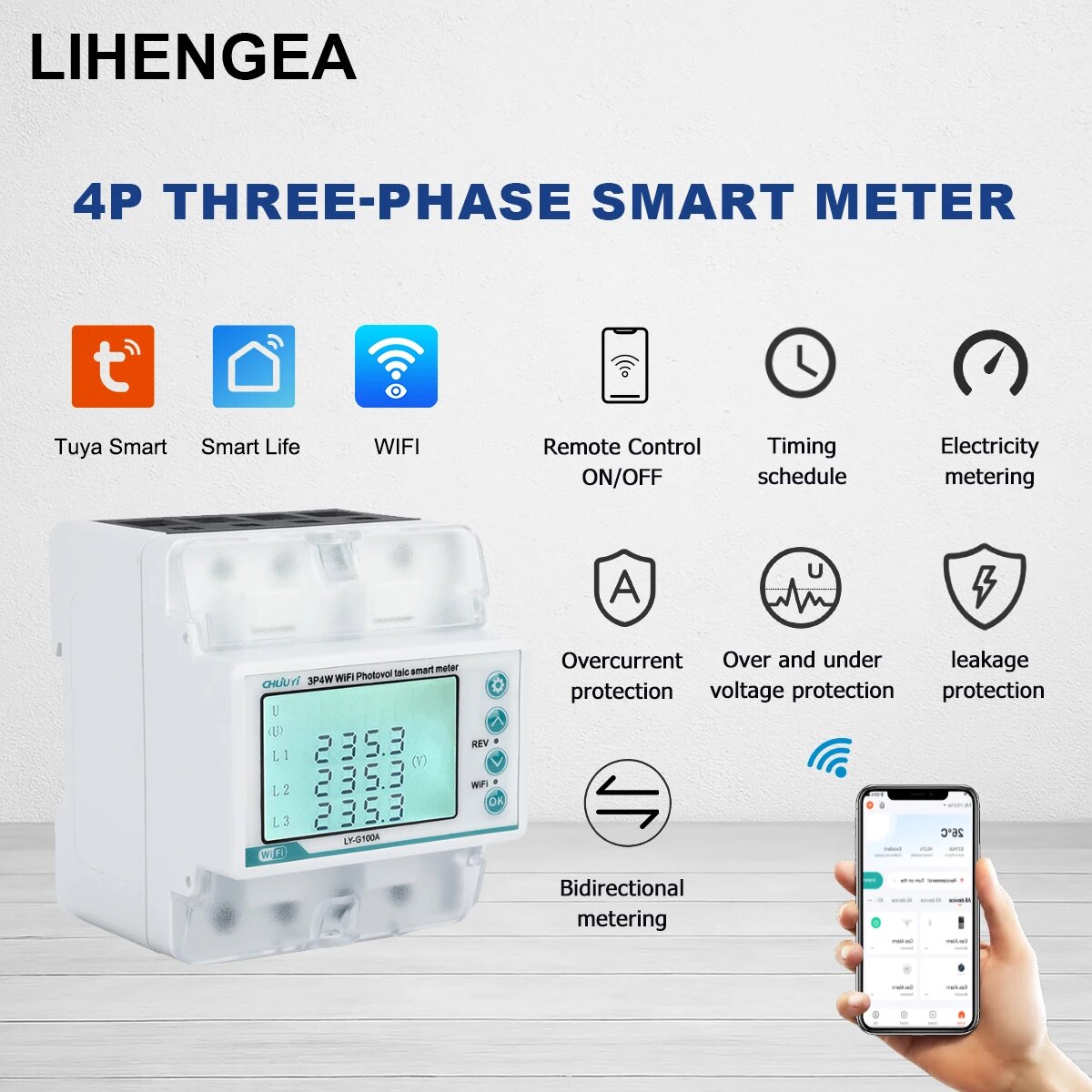 CHLIUYI Туя Wi-Fi счетчик электроэнергии 100А/380В