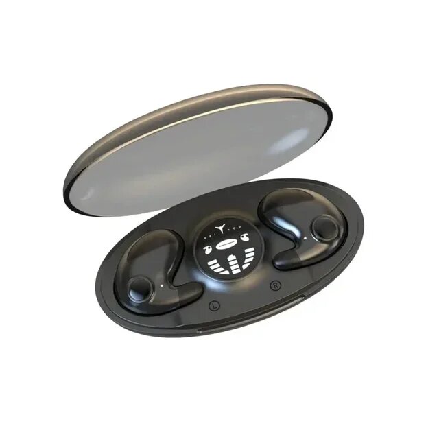 Невидимые беспроводные наушники для сна (TWS) с Bluetooth 5.3, скрытые наушники, водонепроницаемость IPX5 и шумоподавление для занятий спортом.