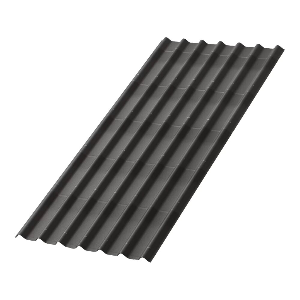 Лист волнистый Ондулин графит черепица 1,95х0,96 м 3,3 мм усиленный 10031_RUS