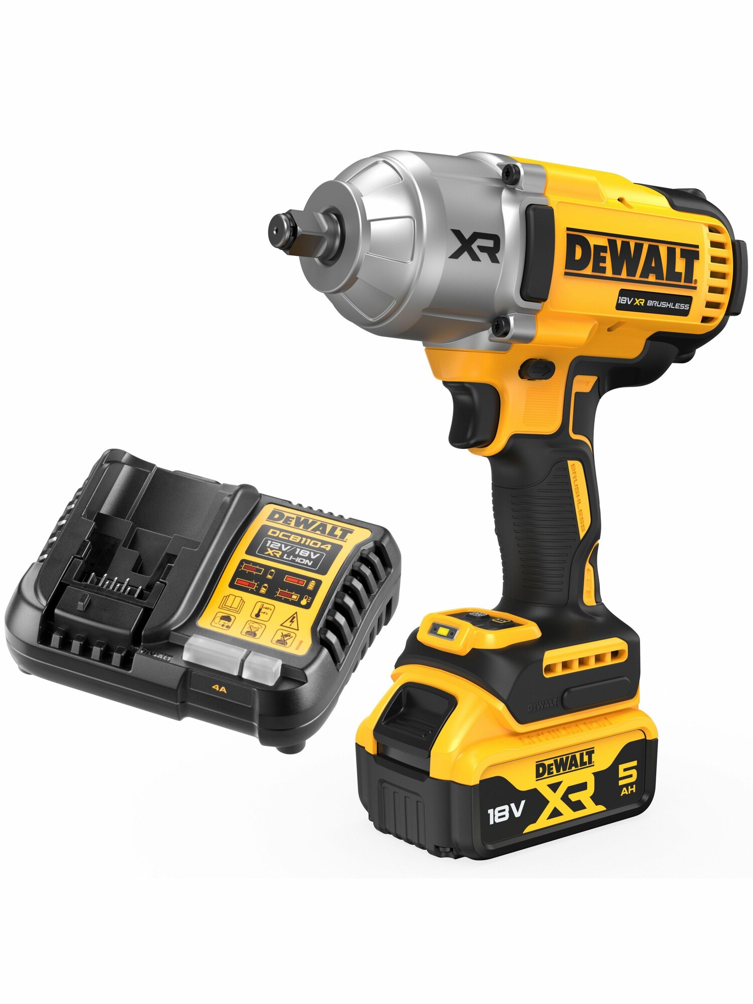 Аккумуляторный гайковерт DEWALT DCF900P1, 18 В, 1898 Нм, 2200 уд/мин, с АКБ 5 Ач и ЗУ (DCF900P1N-XJ)