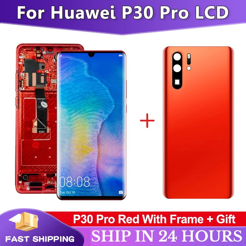 6,47 "для Huawei P30 Pro ЖК-дисплей с цифровым преобразователем сенсорного экрана в сборе для P30 Pro VOG-L29, VOG-L09 дисплей с отпечатками пальцев