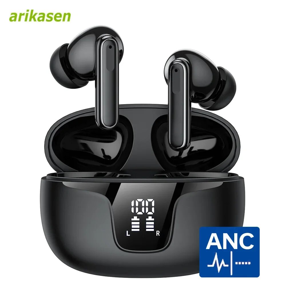 Беспроводные наушники arikasen Black ANC Bluetooth 5.3