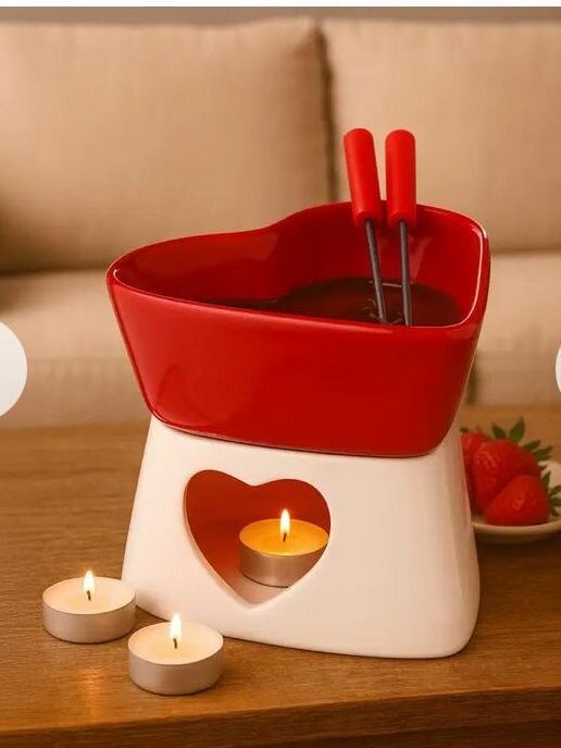 Набор для фондю "Love" With Love, для шоколада, в форме сердца