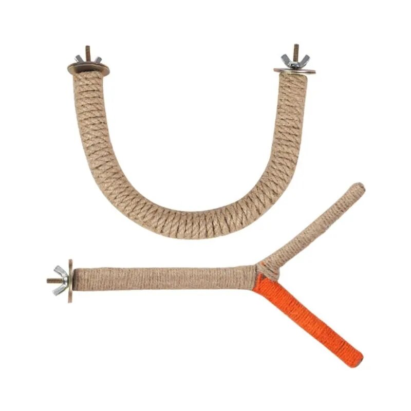 Многофункциональная полка из пеньковой веревки, стоящая сбоку, игрушка для птиц-попугаев