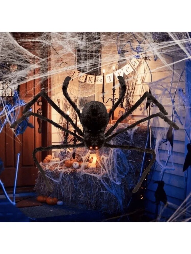 Декоративные пластиковые пауки (для Хэллоуина/тематического декора)