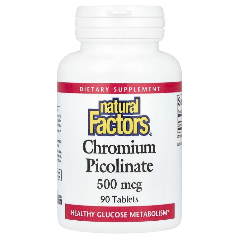 Chromium Picolinate 500 мкг (Пиколинат хрома) 90 таблеток (Natural Factors)