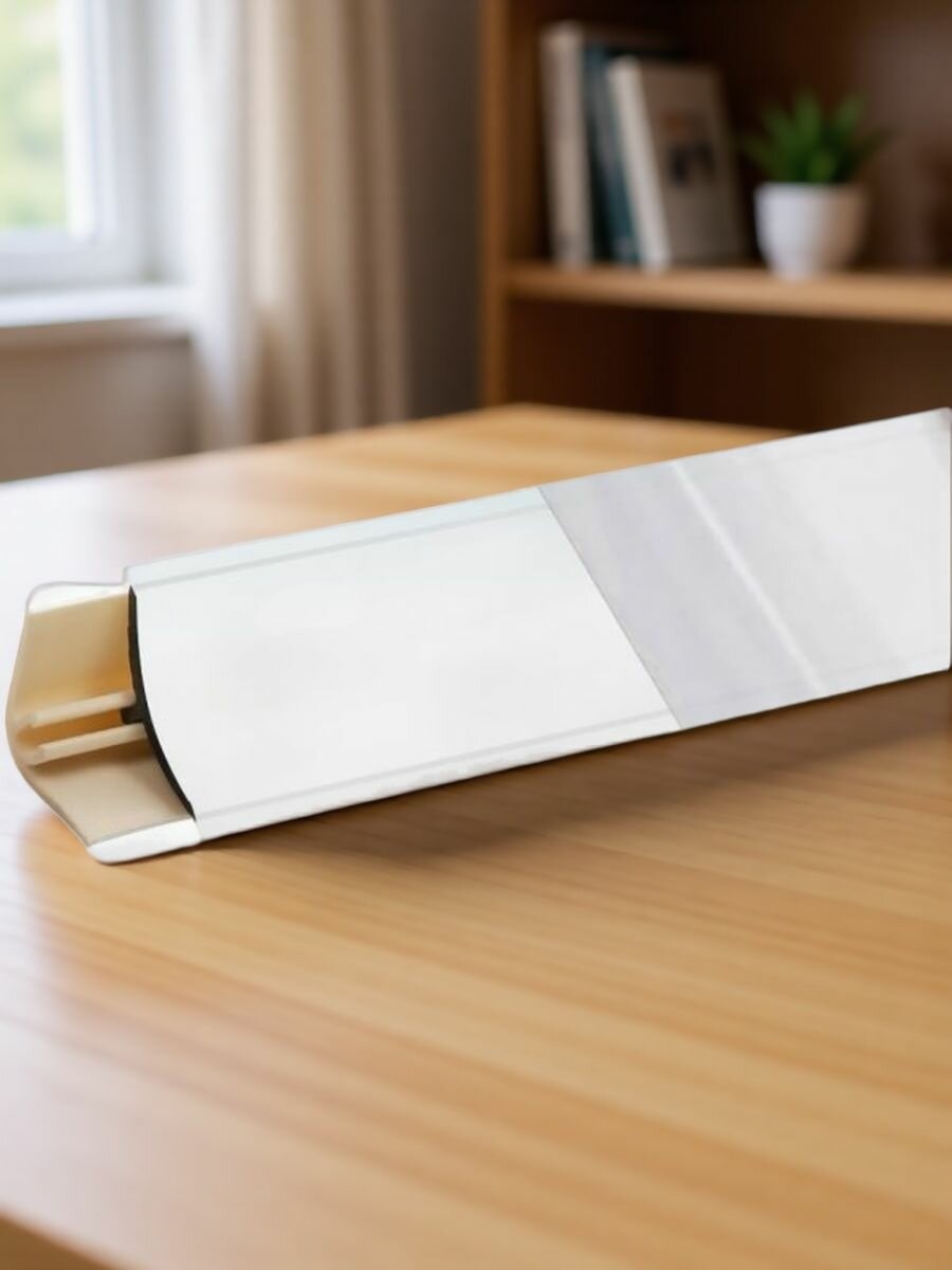 Плинтус для столешницы Korner LB15 с кабель-каналом мягкий край 15х15x3000 мм ПВХ, Белый глянец