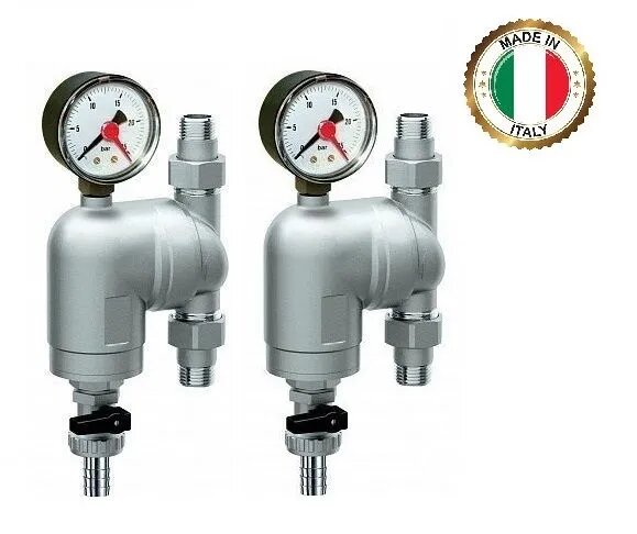 Фильтр самопромывной 100мкм с манометром поворотное соединение 1/2" ITALY FA 39A4 12 пара
