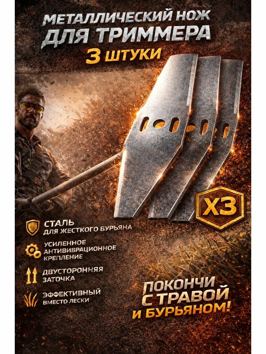 Металлический нож для триммера и мотокосы