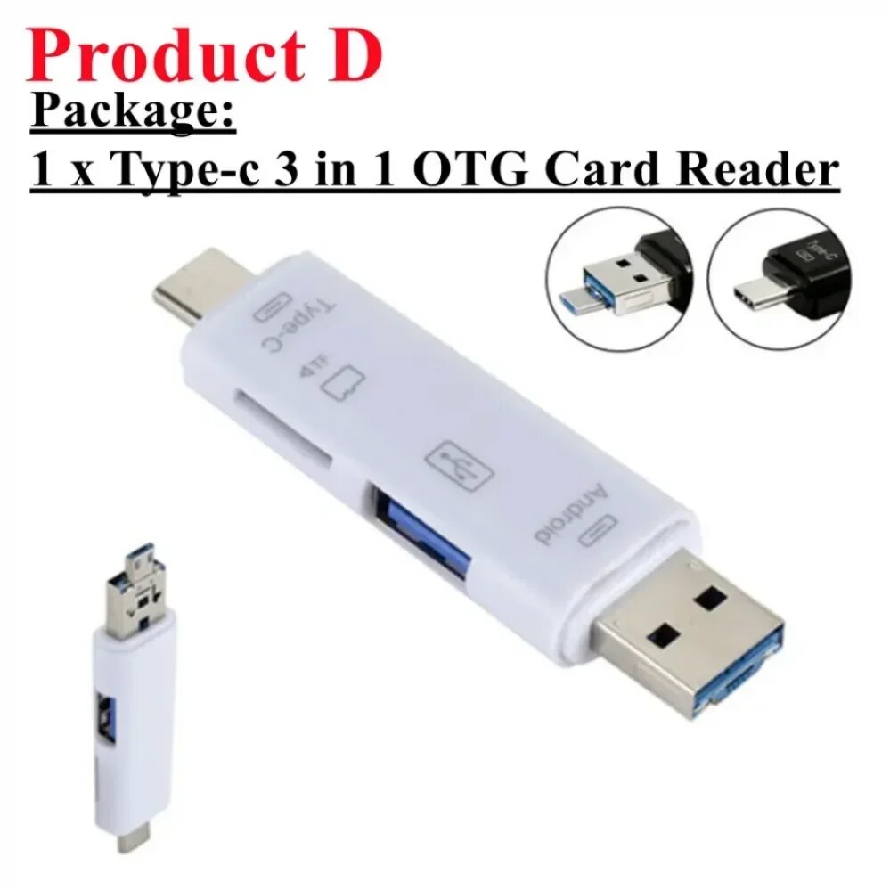 USB 3.0 кардридер PzzPss 3 в 1 USB 3.0 3 in 1 White