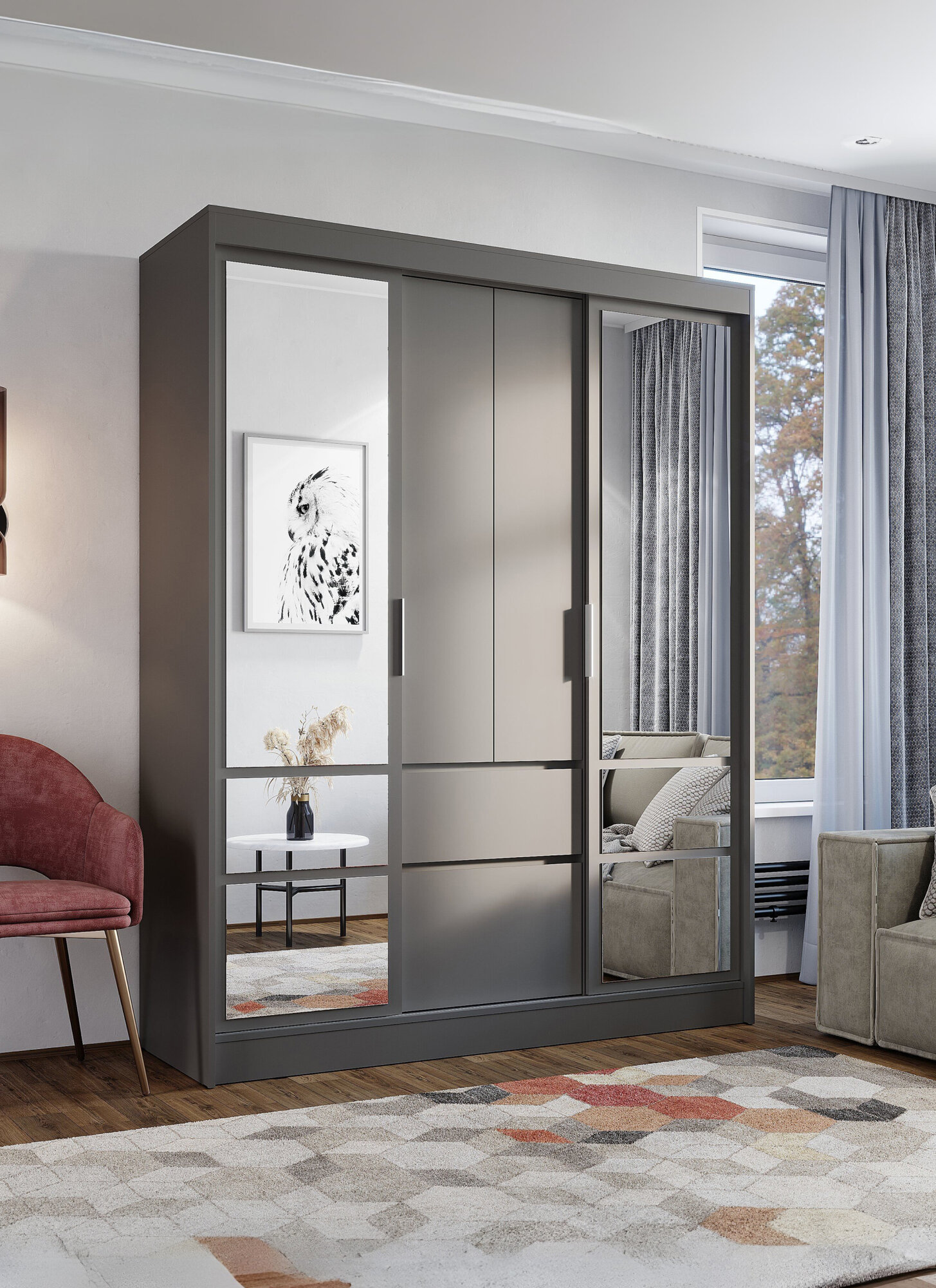 Шкаф-купе для одежды Нонтон Симпл графит 160 см