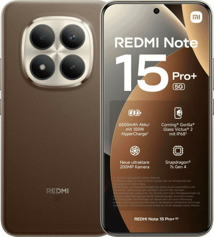 Смартфон Xiaomi Redmi Note 15 Pro Plus 5G, 8/256Gb, Mocha Brown (Коричневый)