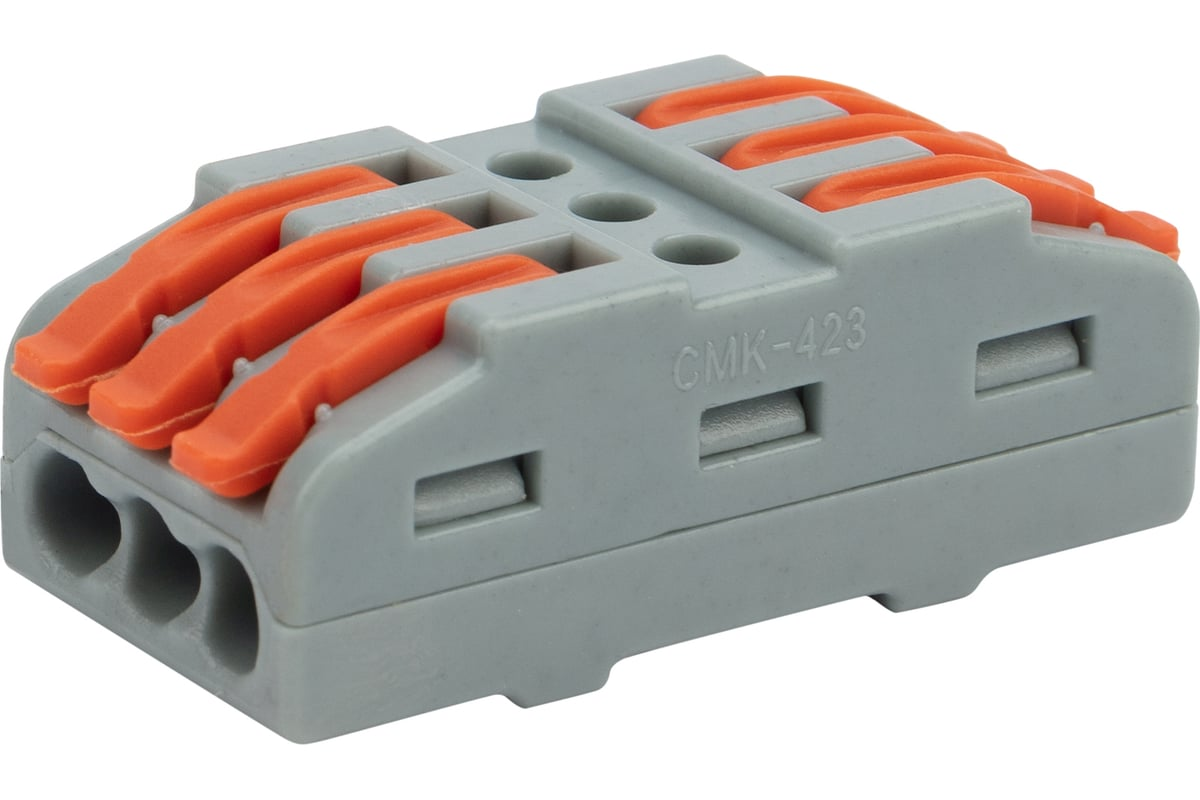 Набор Клемма Rexant соединительная проходная, 3 полюса (0,08-4 мм²) {07-6263-3} (5 шт)