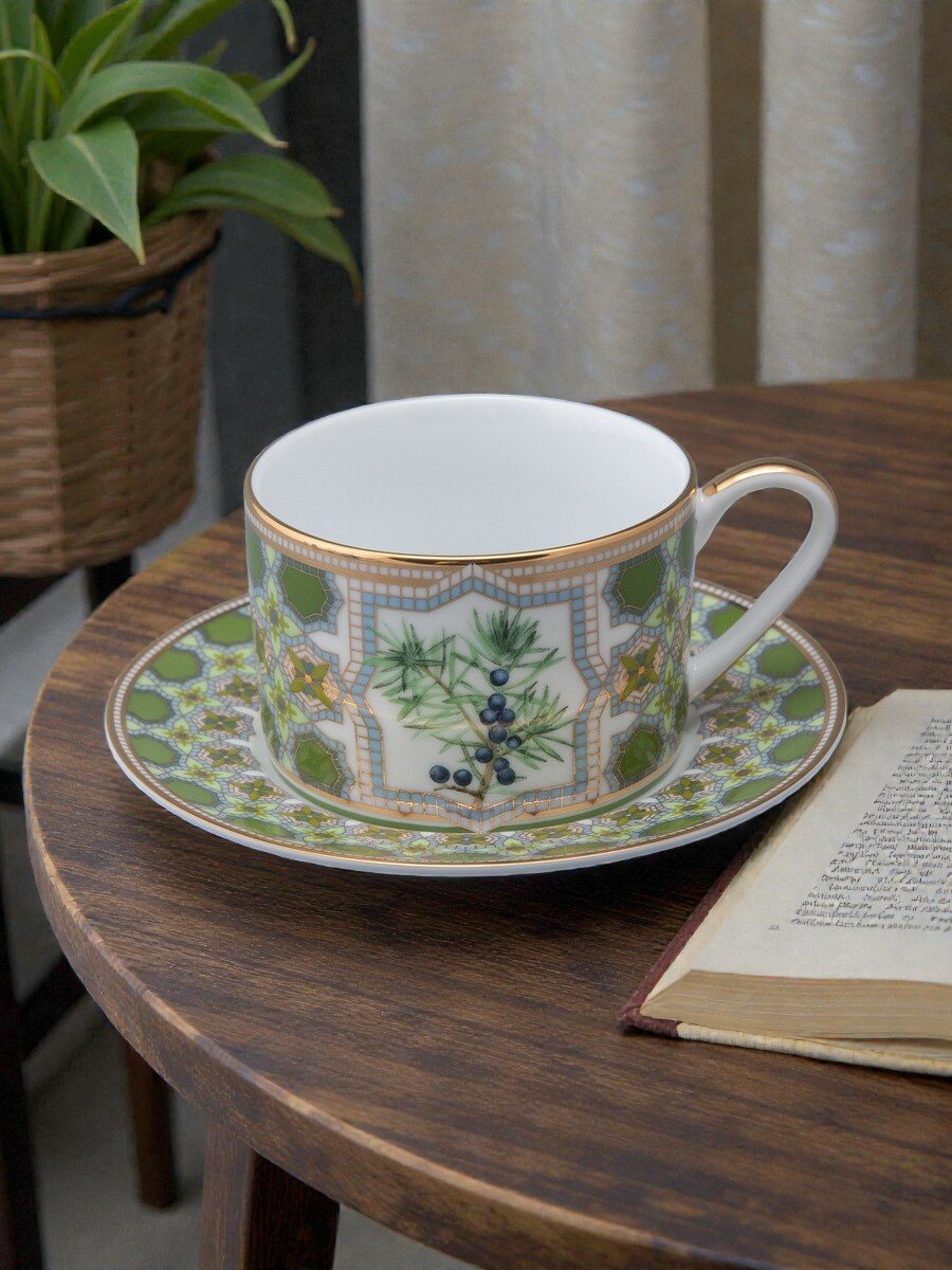 Чайная пара "Можжевельник ароматный", форма Соло, 250 мл , Императорский фарфоровый завод