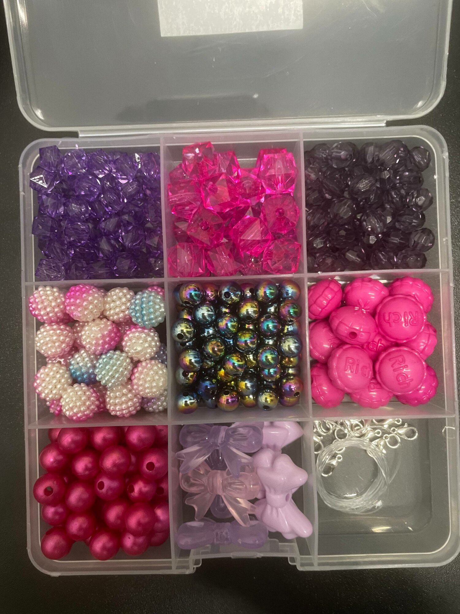 Набор бисера для рукоделия, пластик, разный размер, цвет и форма