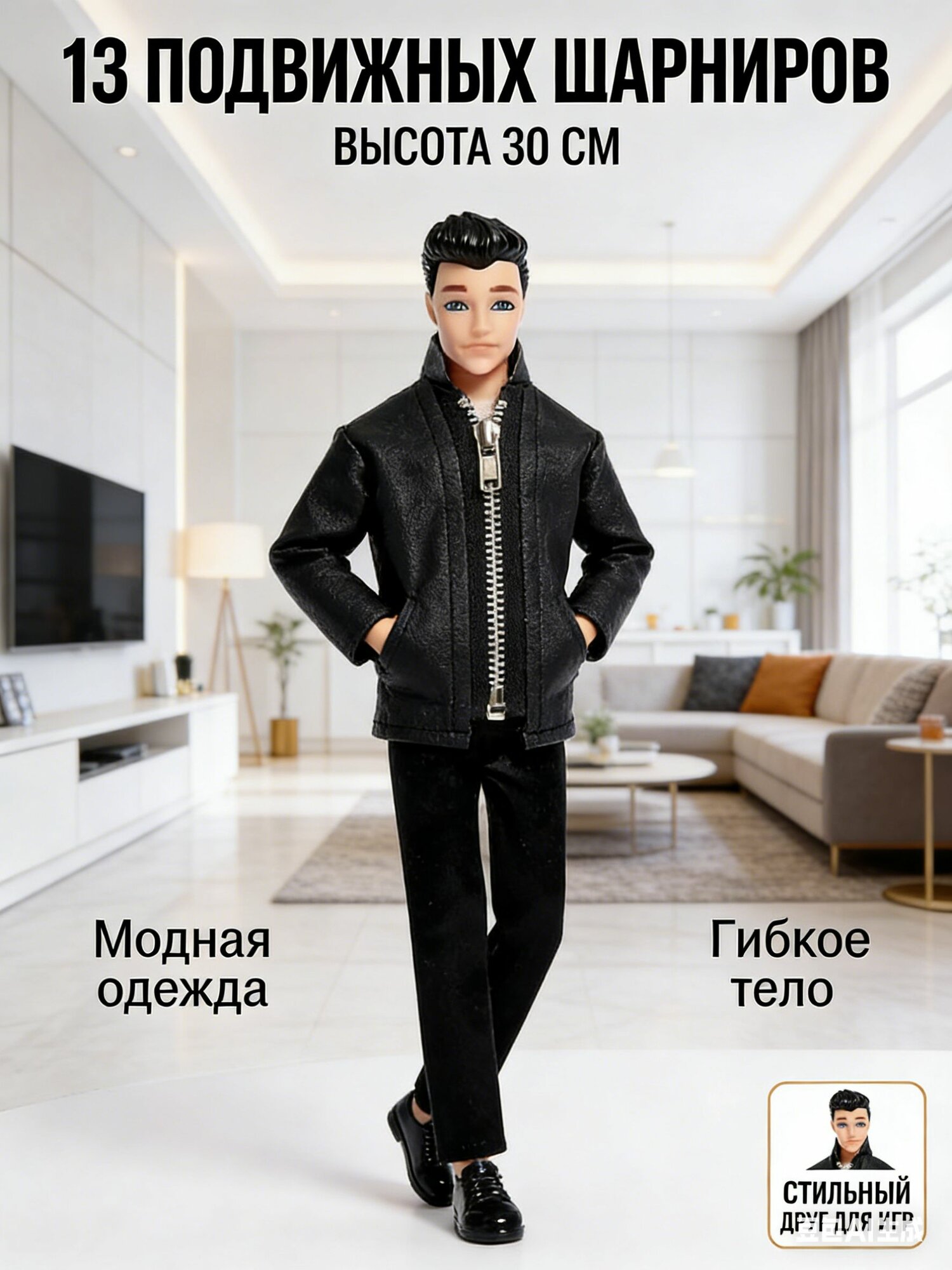 Кукла парень шарнирная для девочек, куколка мальчик ростом 30 см, упакована в пакет